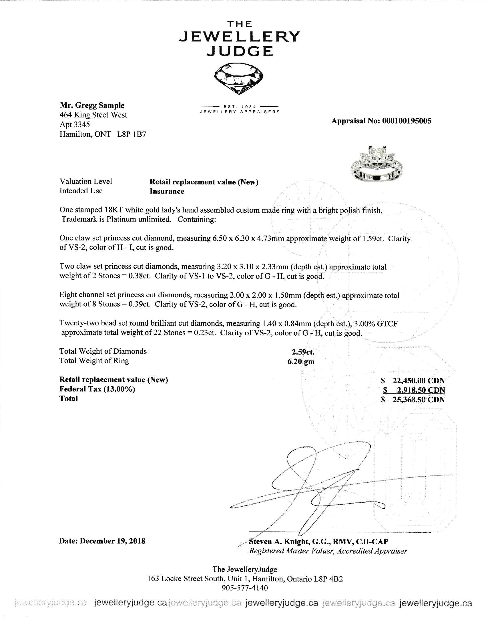 Appraisal Info - Jewellery Judge